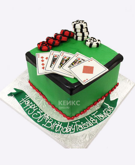 Заказать «Квадратный торт покер с фишками и картами» №46282 с доставкой ...