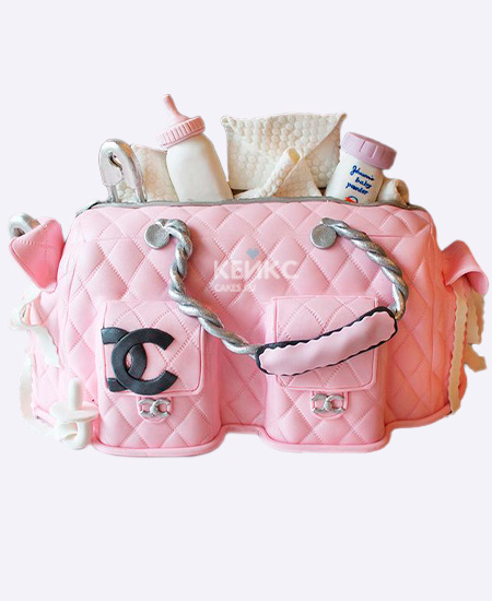 Заказать «Торт в виде розовой сумки на рождение ребенка» №137873 с ...